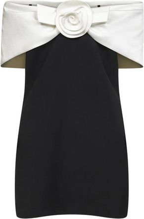 Self Portrait Femme, Robes, Noir, Taille: 42 FR Mini-robe &agrave; appliqu&eacute;s floraux