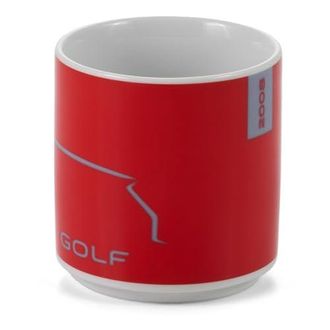 Volkswagen 5HG069601E Kaffeetasse Golf Kollektion Tasse Becher 250ml Porzellan, rot/hellgrau