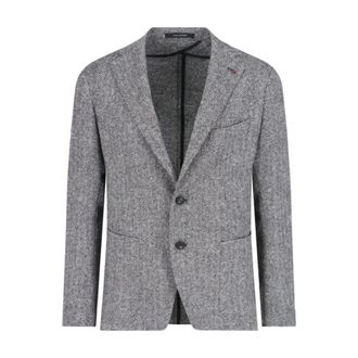 Tagliatore Grauer Fischgr&auml;ten-Blazer - - Jackets - Herren - Grau - XL