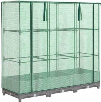 vidaXL Vidaxl - Jardinière surélevée avec housse aspect rotin 120x40x123 cm