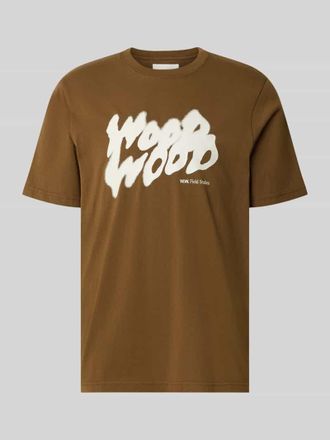 Wood Wood T-Shirt mit Label-Print Modell Bobby