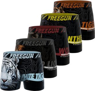 Freegun Lot de 5 boxers homme Wild Life