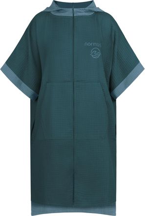 Normani Badeponcho aus Waffelpique Handtuch-Poncho aus 100% Viskose leicht und kompakt - Badetuch Surferponcho mit Kapuze für Damen und Herren Farbe Dunkelbla