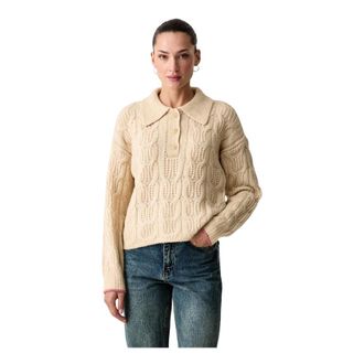 Scotch & Soda Pull-over &agrave; maille torsad&eacute;e et coupe boxy - Femme - Pulls - Beige - Taille: 38 FR