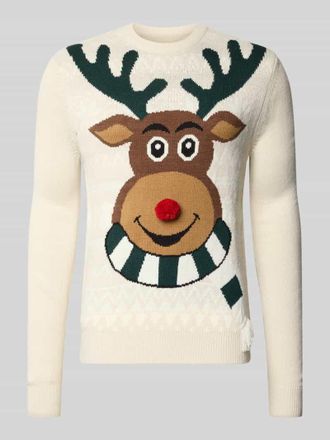 Montego Regular Fit Strickpullover mit Motiv-Stitching Modell RUDOLPH
