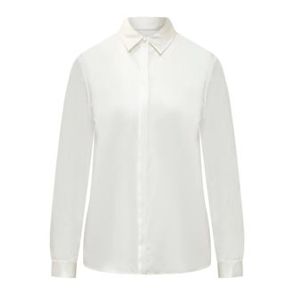 Emporio Armani Femme, Blouses et Chemises, Blanc, Taille: 44 FR Silk Satin Shirt