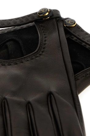 Valentino Garavani Womens Driver Gloves Black Lamb