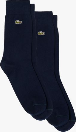 Lacoste Lot de 2 paires de chaussettes en coton m&eacute;lang&eacute;