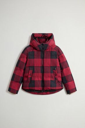 Woolrich Damen Daunenjacke aus Soft Ramar mit Buffalo-Karomuster Rot Gr&ouml;&szlig;e XXS