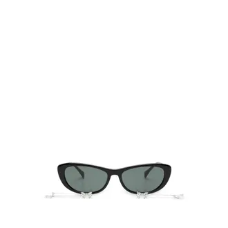 Yvmin 26683BLK00NN Crystal-Embellished Cat-Eye Sunglasses - Black
