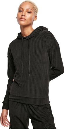 Urban Classics Damen Kapuzenpullover Ladies Velvet Rib Hoody Black L