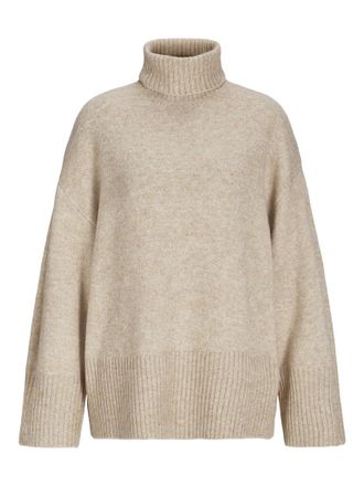 Jack & Jones Damen JXALIA Diverse ROLL Knit Strickpullover, Peyote/Detail:/Limeade Neck Piping, XS