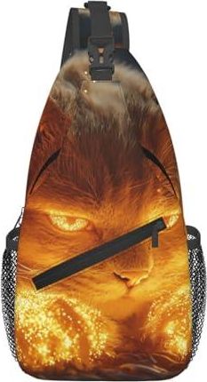 Generic Flame Kitty Sac &agrave; bandouli&egrave;re de voyage pour homme Sac &agrave; dos de randonn&eacute;e