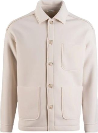 Phil Petter Homme, Vestes, Beige, Taille: 3XL Overshirt Technical Bonded Jersey