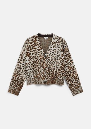 s.Oliver Cardigan Strickjacke Cardigan mit Leo-Jacquardmuster