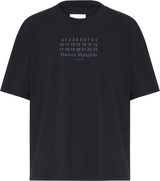 Maison Margiela Homme, Tops, Noir, Taille: XS T-shirts et Polos Noirs à Imprimé Graphique