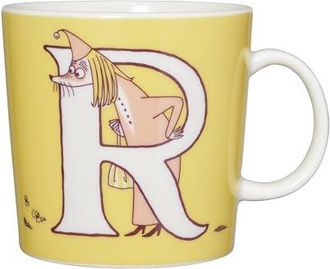 Arabia Moomin ABC - R Henkelbecher 40 cl aus hochwertigem Porzellan mit Mumin-Illustration f&uuml;r Kaffee, Tee und warme Getr&auml;nke - 1068831