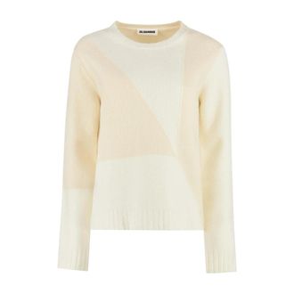 Jil Sander Colorblock Rundhals-Pullover - - Knitwear - Damen - Beige - M