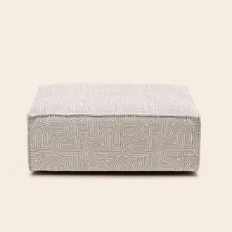 Madura Pouf Dyonis Klark blanc et naturel - BEIGE