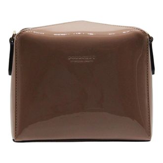Pourchet Femme, Sacs, Beige, Taille: ONE Size Sac porté épaule vernis taupe - en cuir