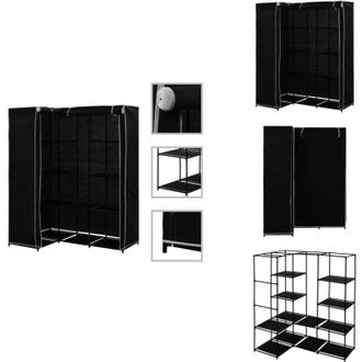 vidaXL Garde-robe dangle Noir 130x87x169 cm - Garderobe Dangle - Armoire Dangle - Rangement Vêtements - Placard Noir - Meuble Dangle