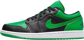 Nike Nike Homme Air Jordan 1 Low Shoes Basket, Noir Noir Vert Chanceux Blanc, 42 EU