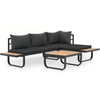 vidaXL Vidaxl - Canap&eacute; dangle de jardin &agrave; 2 places avec coussins Aluminium wpc