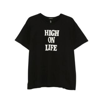 R13 Homme, Tops, Noir, Taille: XL T-shirt imprim&eacute; slogan