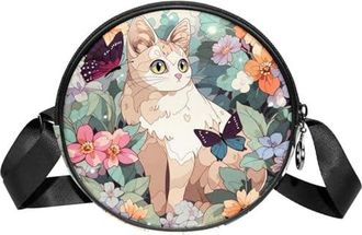 Generic Sac &agrave; bandouli&egrave;re rond pour femme, petit sac &agrave; bandouli&egrave;re avec fermeture &eacute;clair, bretelles r&eacute;glables, style d&eacute;contract&eacute;, pour femmes et filles
