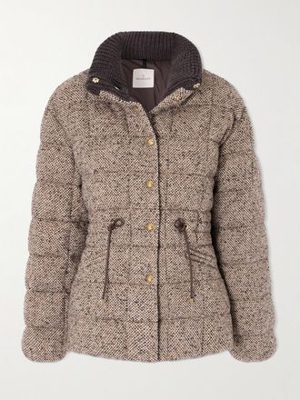 Moncler Antigony Daunenjacke Aus Gestepptem Woll-twill - Braun