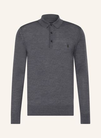 AllSaints Allsaints Strick-Poloshirt Mode Aus Merinowolle grau