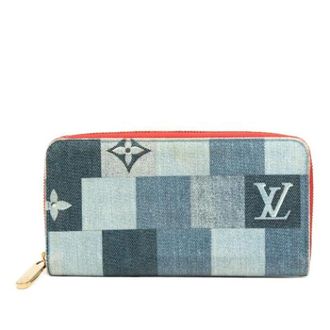 Louis Vuitton Portefeuille Vintage en Denim Pre-owned - Femme - Pre-owned - Bleu - Taille: ONE Size