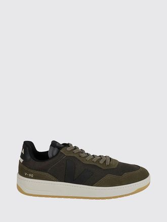 Veja V-90 Sneaker aus Leder und B-Mesh mit kontrastierendem Logo