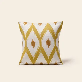 Madura Housse De Coussin Joko Ivoire et jaune - JAUNE