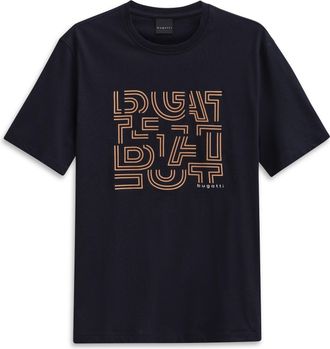 Bugatti Herren T-Shirt Kurzarm 8350-85041D Modern Fit Rundhalsausschnitt Logo-Print Baumwolle bequem Basic sportlich