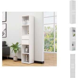 vidaXL B&uuml;cherregal Wei&szlig; 36x30x171 cm Holzwerkstoff - B&uuml;cherregal - Regal - Wohnraumgestaltung - Aufbewahrungsl&ouml;sung - Wei&szlig;er Schrank