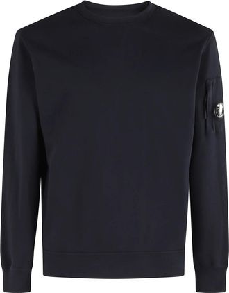 C.P. Company C.p. Company, Homme, Sweatshirts et sweats &agrave; capuche, Bleu, Taille: M SweaT-shirt ras du cou en molleton l&eacute;ger