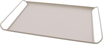 Point-Virgule Serviertablett aus Metall mit Handgriffe, Trendiger deko tablett f&uuml;r K&uuml;che, Puder rosa Satin 45x29.3x4cm