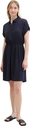 Tom Tailor Damen Hemd-Kleid mit Bindegürtel, sky captain blue, 38