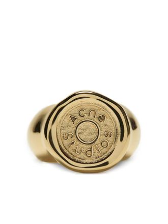 Acne Studios Ring mit Logo - Gold