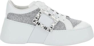 Roger Vivier Femme, Chaussures, Blanc, Taille: 38 EU Viv Skate High Strass Baskets