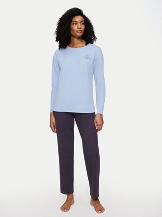Triumph Pyjama 10225065 Himmelblau Regular Fit