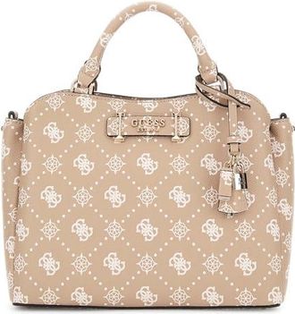 Guess sac à main sac à épaule Silia Girlfriend Satchel Biscotti Logo taupe