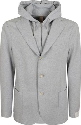 Eleventy Homme, Vestes, Gris, Taille: 2XL Blazer &agrave; Capuche