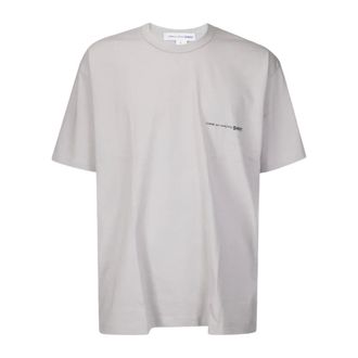Comme Des Garçons Homme, Tops, Gris, Taille: M T-shirt en coton avec logo imprimé
