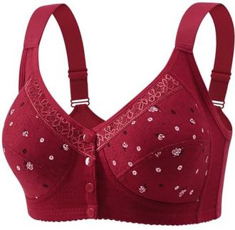 Generic Soutien-gorge d&eacute;contract&eacute; r&eacute;glable et respirant sans anneau en acier, Rouge, 3XL