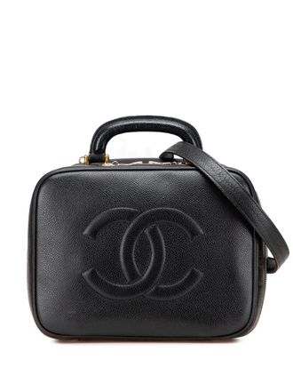 Chanel sac &agrave; bandouli&egrave;re Vanity Case en cuir Caviar (1996-1997) - Noir