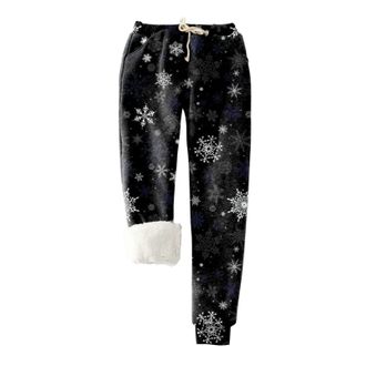 Generic Jogginghose Damen Winter Warm Thermohose Sherpa Innenfutter Sweathose Gef&uuml;ttert Sport Hosen Fleece Freizeithose Mit Gro&szlig;e Taschen Tunnelzug Thermo Swe