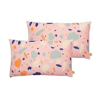 furn. Terra Polyester Filled Cushions (Twin Pack), Powder, 30 x 50cm