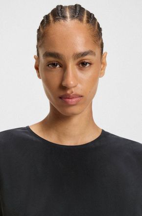 HUGO BOSS Shirtbluse Irnette Premium Damenmode mit &Auml;rmelaufschlag